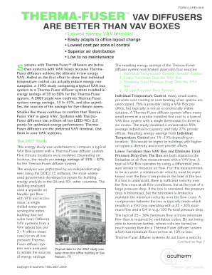 Fillable Online FORM 2.3 REV 0911 THERMA-FUSER VAV DIFFUSERS ARE BETTER ...