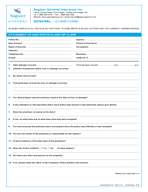 Fillable Online SGI - Notice of Accident Claim Form Fax Email Print ...