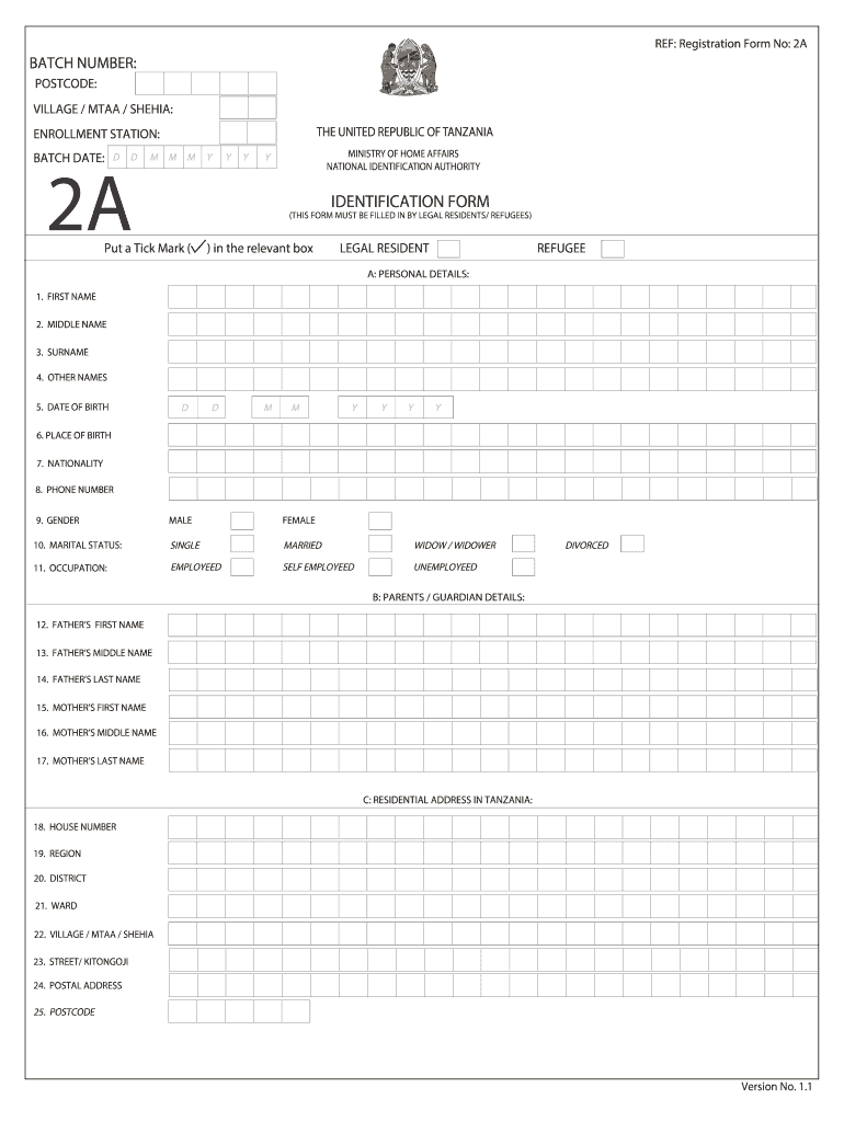 REF: Registration Form No: 2A - Fill and Sign Printable Template Online ...