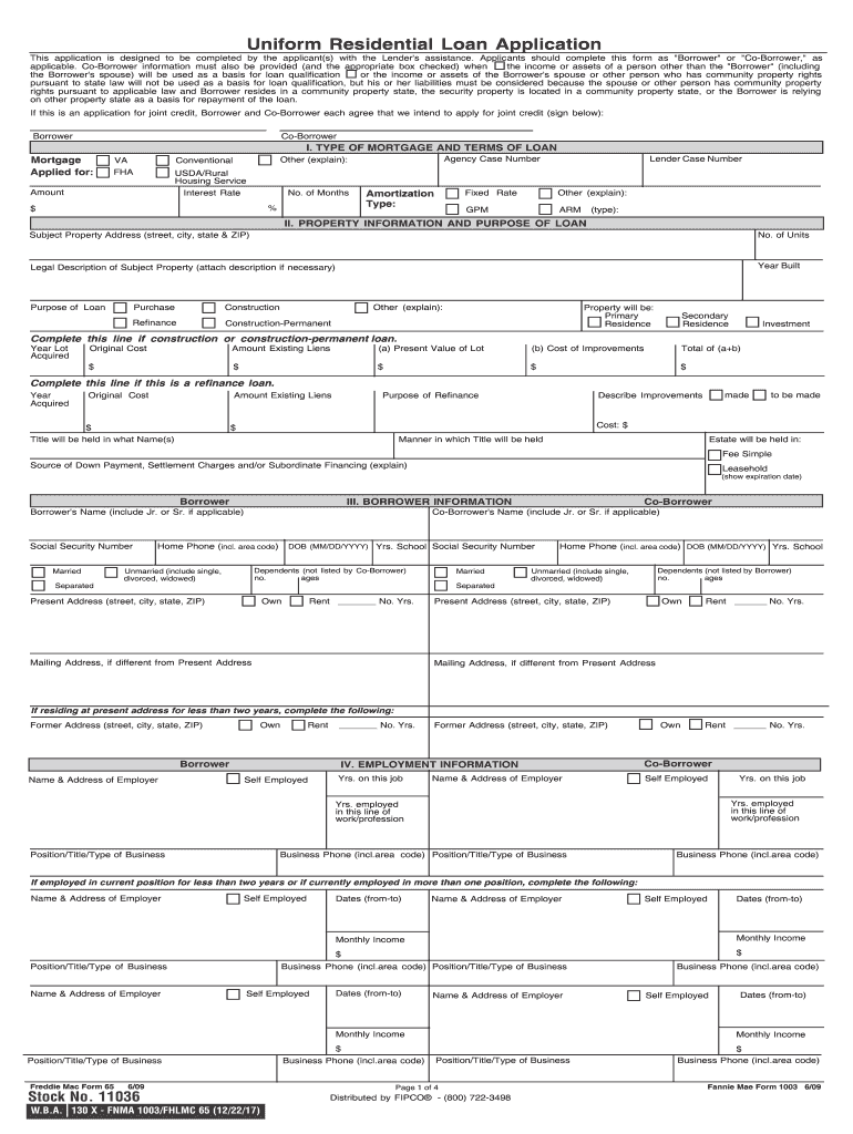 Fillable Online 17 Printable new 1003 loan application 2016 Forms and ...