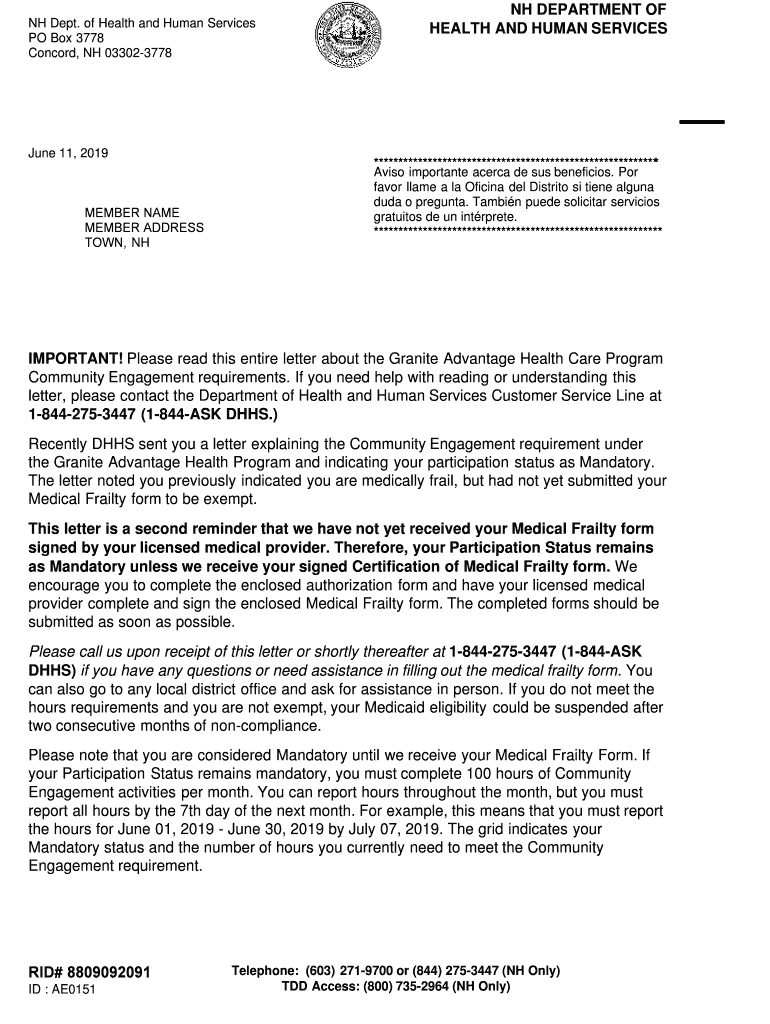 Fillable Online Please read this entire letter about the Granite ...