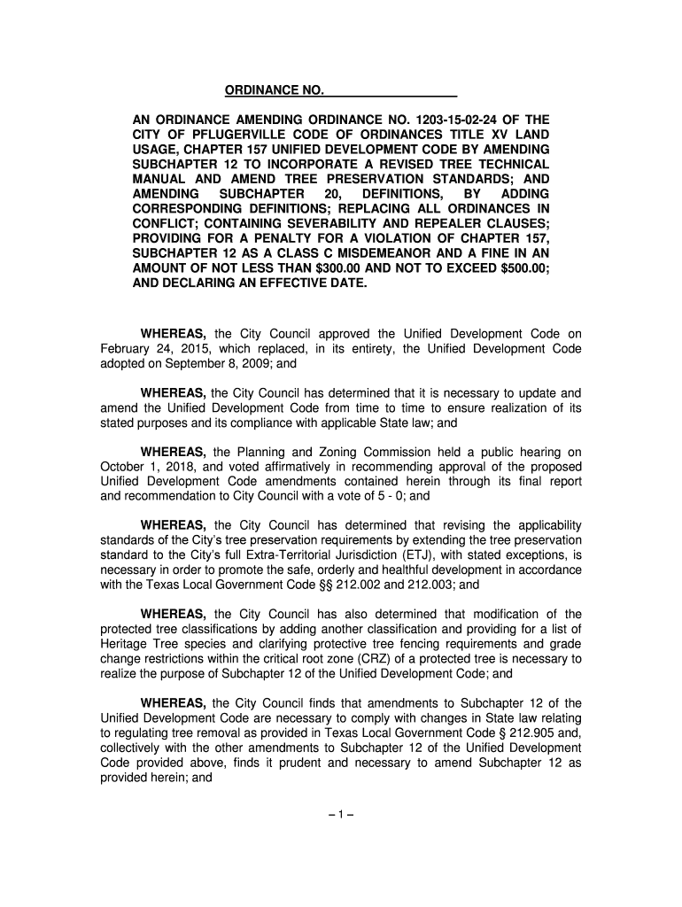 Fillable Online Notice of Ordinance on First Reading: Amending ...