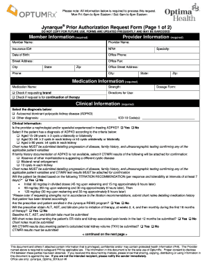 Fillable Online Jynarque Prior Authorization Request Form (Page 1 of 2) Member ... Fax Email ...