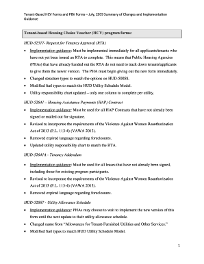 Fillable Online Tenant-based Housing Choice Voucher (HCV) program forms ...