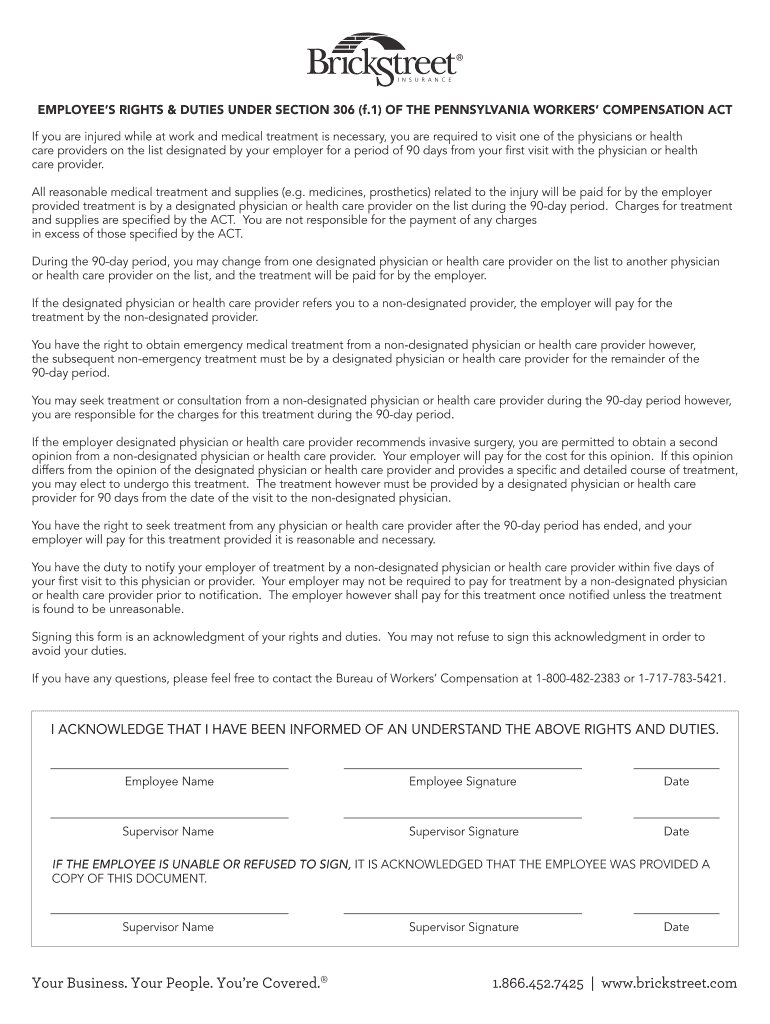 Fillable Online Workers' Compensation Acknowledgement Form. Workers ...