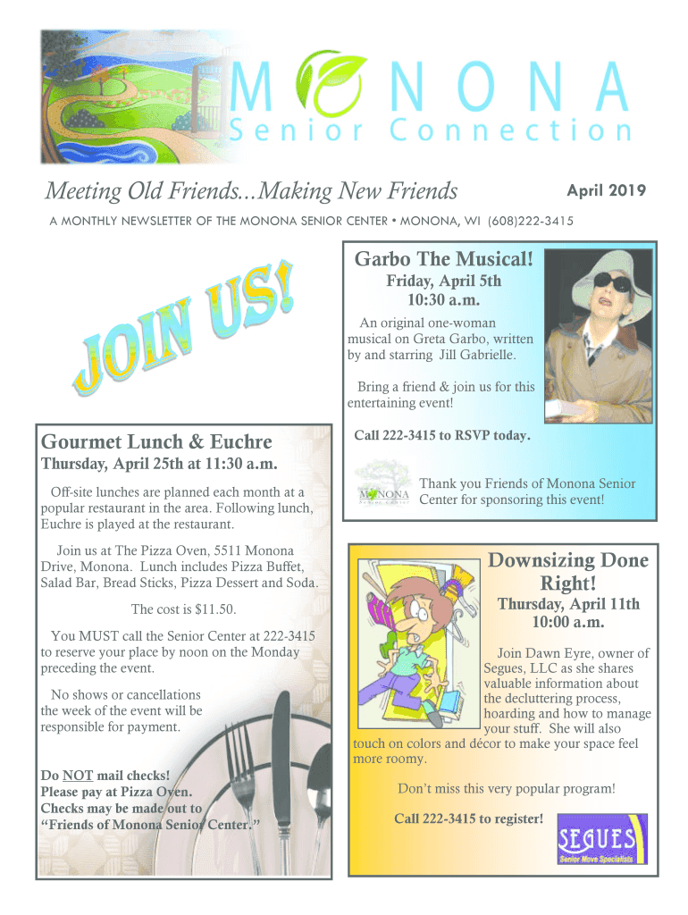 Monona Senior Center - Fill Online, Printable, Fillable, Blank | pdfFiller