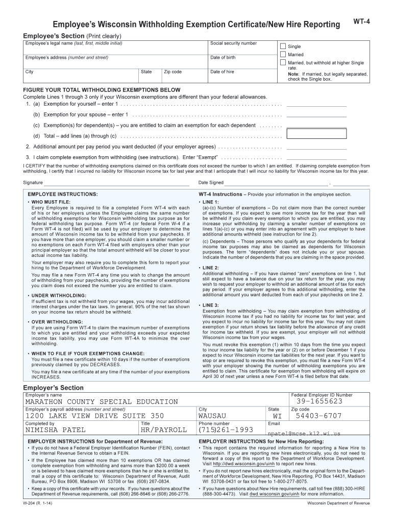 Fillable Online PY - Enter Employee's Tax Form W-4 Withholding ...
