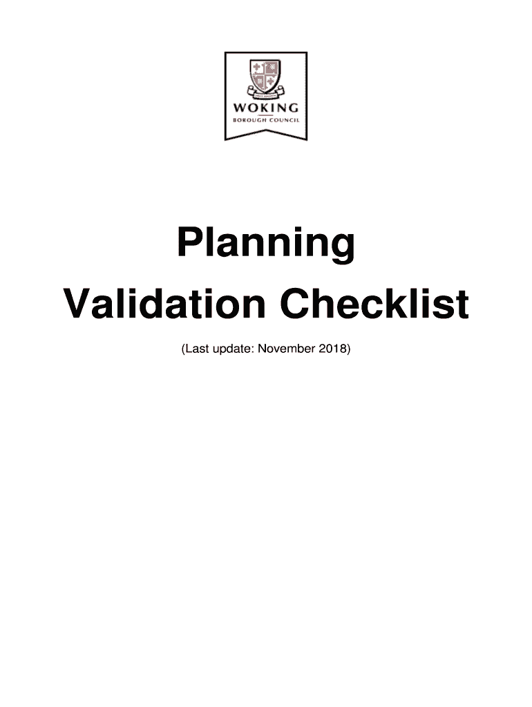 Fillable Online woking gov Planning Validation Checklists and Forms ...