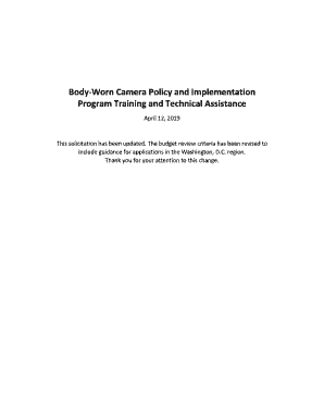 Fillable Online Body-Worn Camera Policy and Implementation Program ...