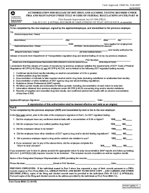 Fillable Online Form 8060-12 - AUTHORIZATION FOR RELEASE OF DOT DRUG ...