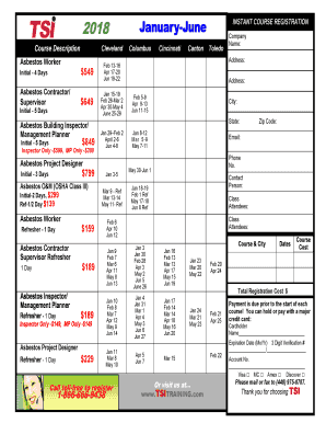Fillable Online January-June - TSI Training Fax Email Print - pdfFiller