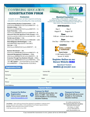Fillable Online continuing education registration form - Collier ...