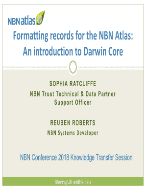 Fillable Online nbn org Guide to the NBN Darwin Core Template for ...