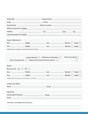 Fillable Online Abstract & Title Guaranty Form - Cray Law Firm Fax ...