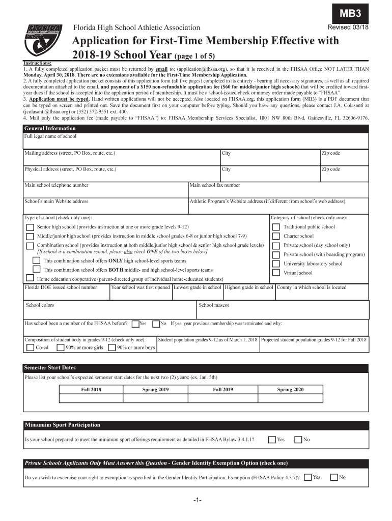 Fillable Online FHSAA.orgForms - Florida High School Athletic ...