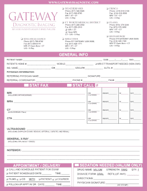 Fillable Online Fill In Blank RX Pads - Gateway Diagnostic Imaging Fax ...