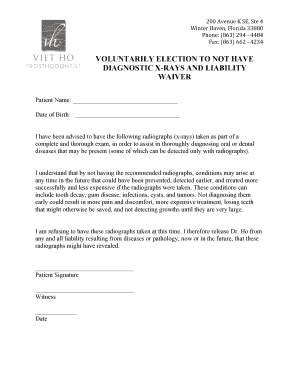 Fillable Online Xray Refusal Consent.doc Fax Email Print - pdfFiller