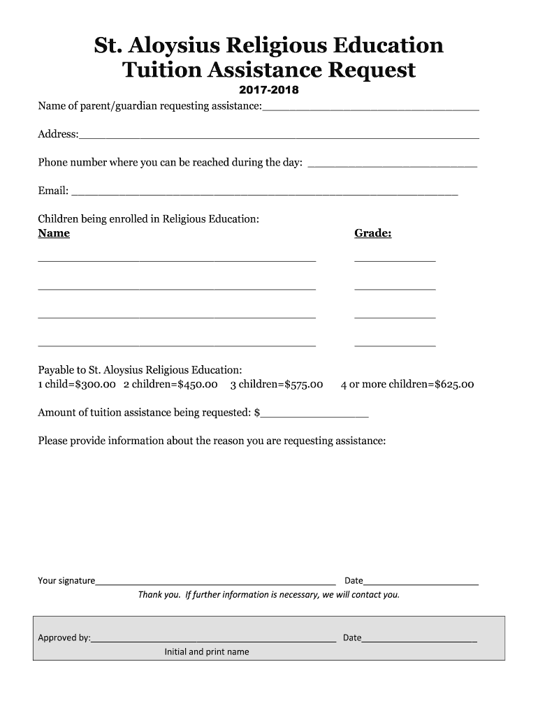 Fillable Online Name of parent/guardian requesting assistance: Fax ...