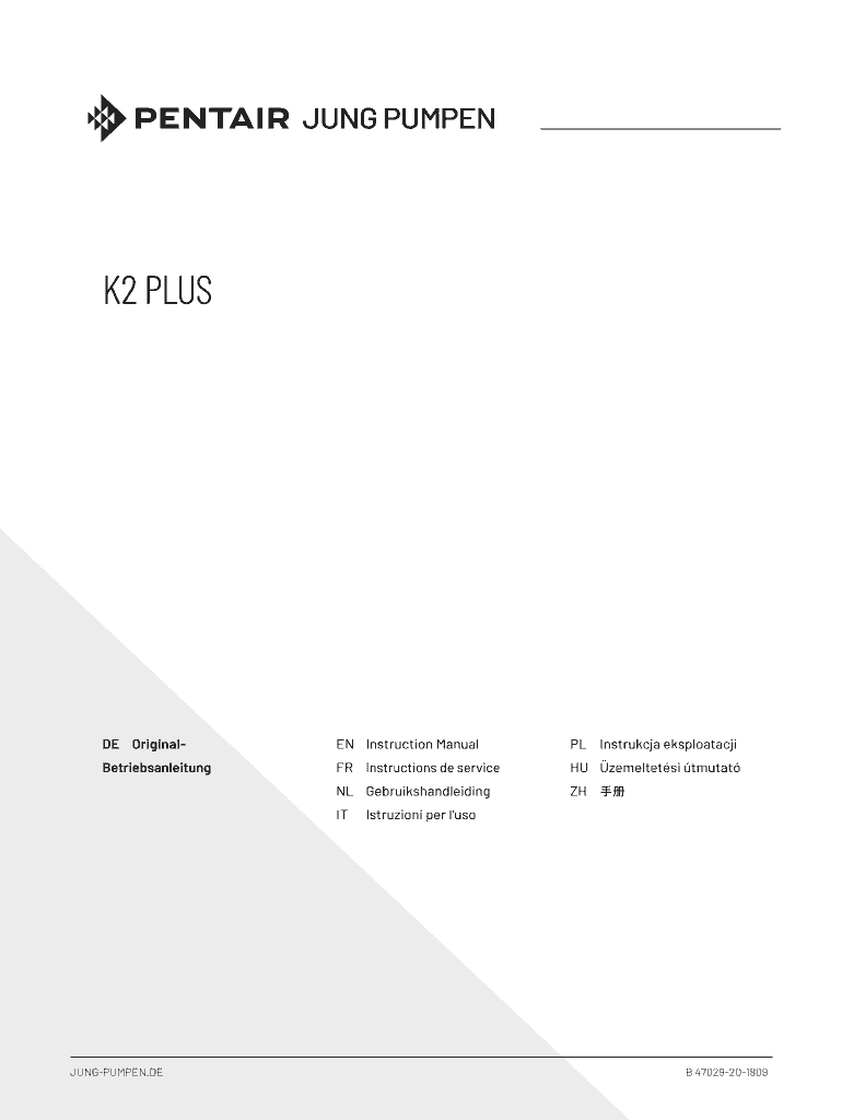 Fillable Online K2 PLUS - Jung Pumpen Fax Email Print - pdfFiller
