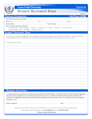 Fillable Online home llu Loma Linda University Financial Aid STUDENT ...