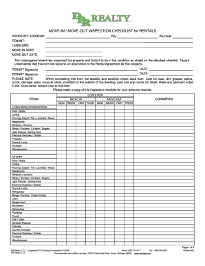 Fillable Online PdfConvertMove In/ Move Out Inspection Checklist for ...