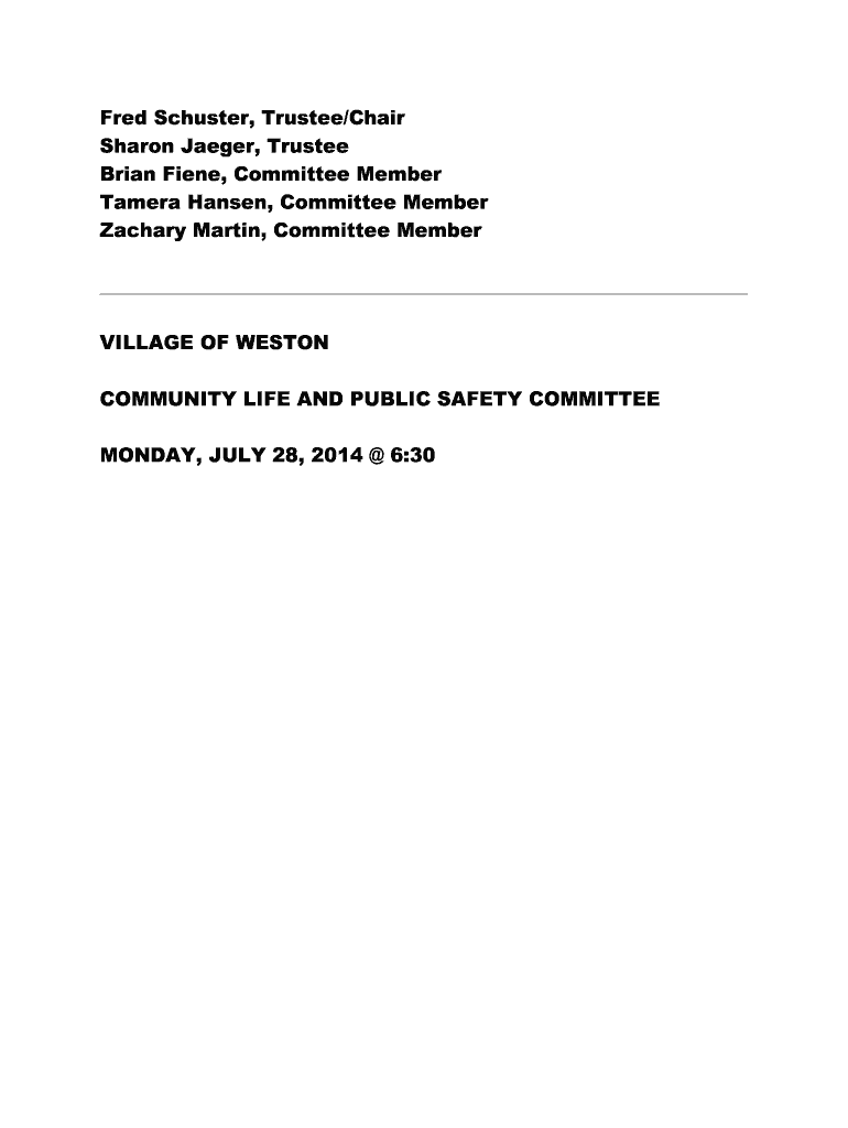 Fillable Online Fred Schuster, Trustee/Chair Sharon Jaeger, Trustee ...