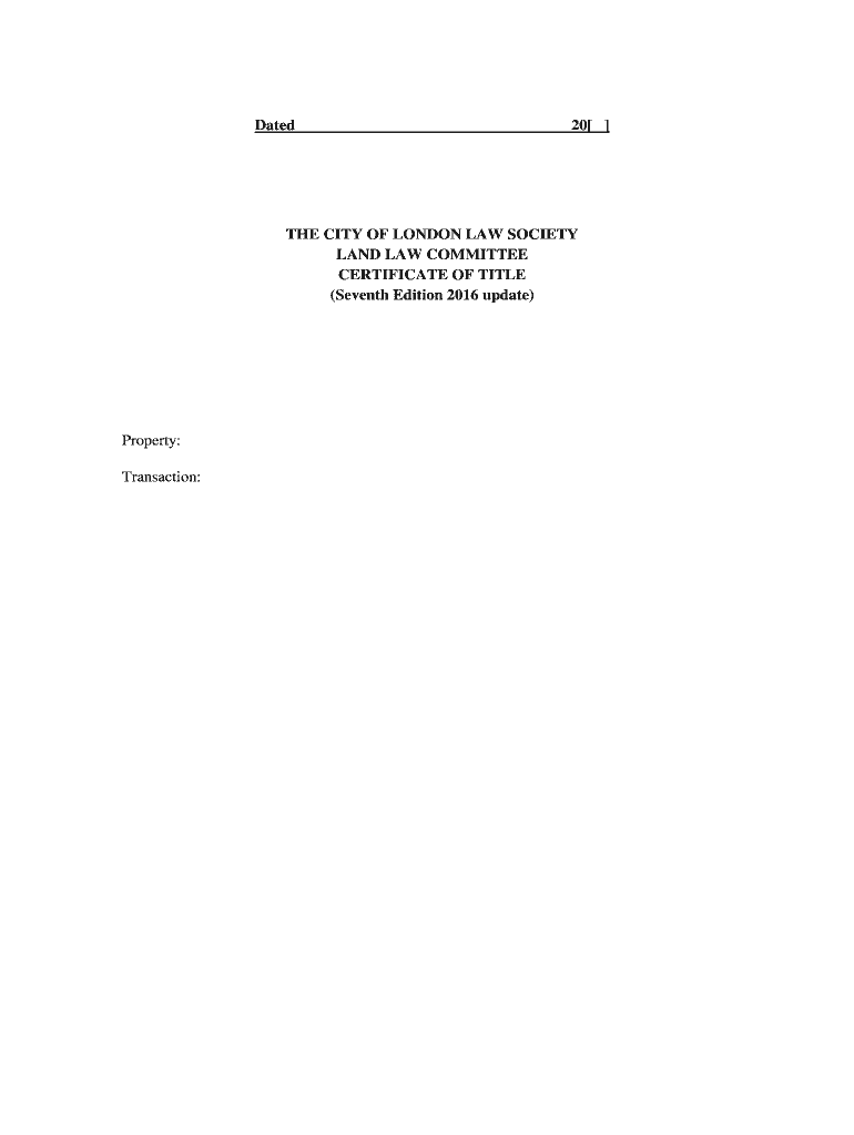 Fillable Online clls certificate of title Fax Email Print - pdfFiller