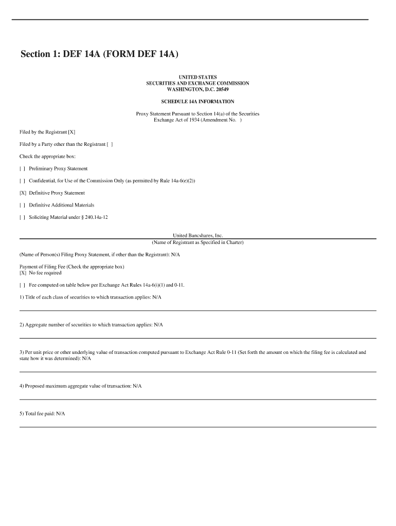 Def 14a - Fill Online, Printable, Fillable, Blank | pdfFiller