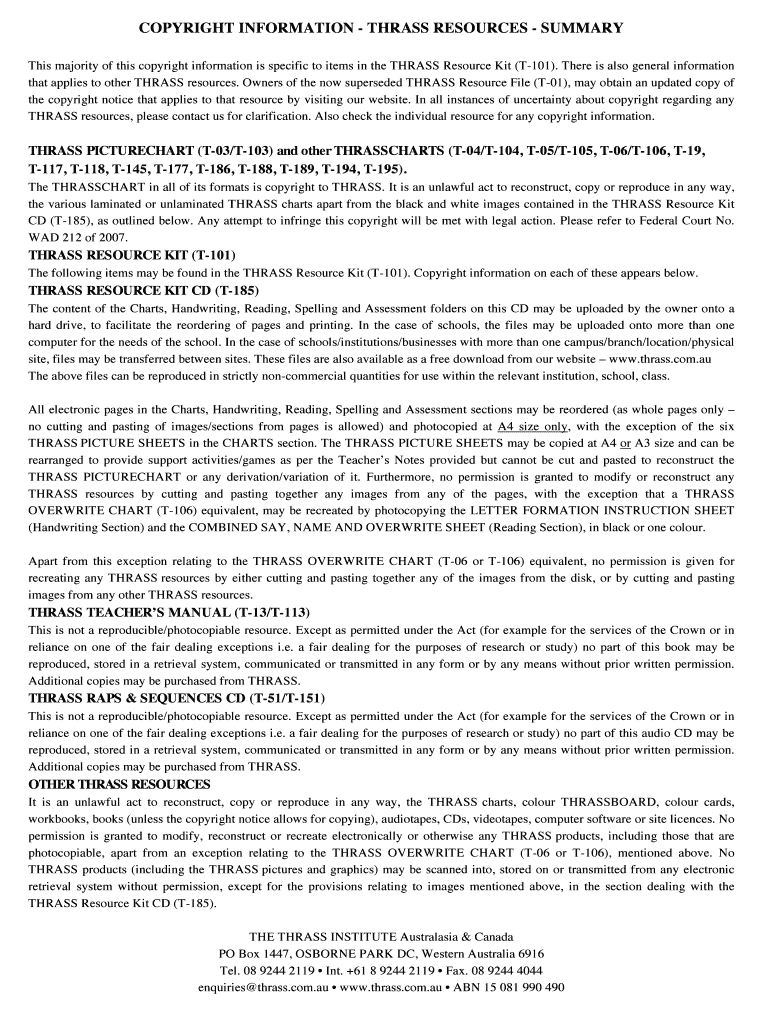 Fillable Online Full Colour THRASS Picture Sheets Fax Email Print ...