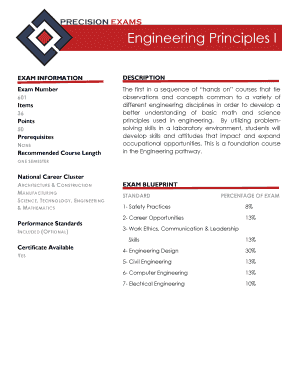 Fillable Online Engineering Principles I - Precision Exams Fax Email ...