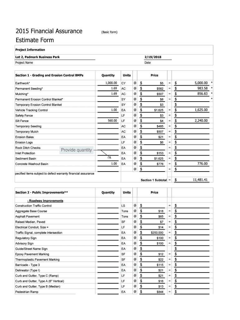 Fillable Online Erosion and Sediment Control Plan for Small Projects ...