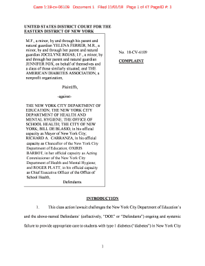 Fillable Online M.F. v. NYCDOE Complaint Fax Email Print - pdfFiller