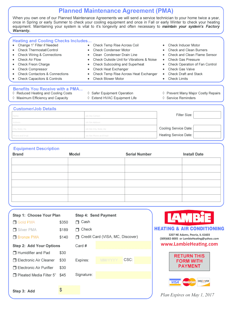 Hvac Maintenance Agreement Pdf Fill Online Printable Fillable 