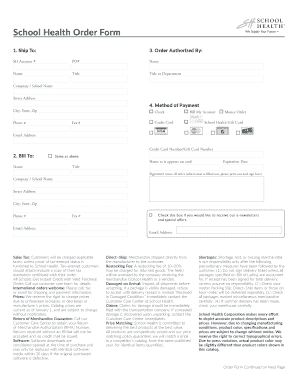 Fillable Online School Health Order Form Fax Email Print - pdfFiller