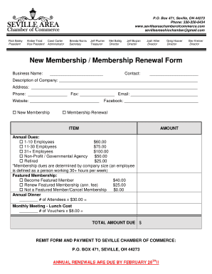 Fillable Online New Membership / Membership Renewal Form Fax Email Print - pdfFiller