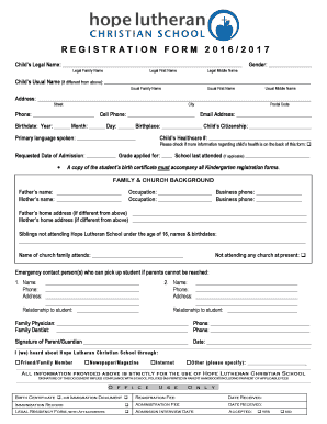 Fillable Online Registration Form Child 1 Registration Details - PDF ...