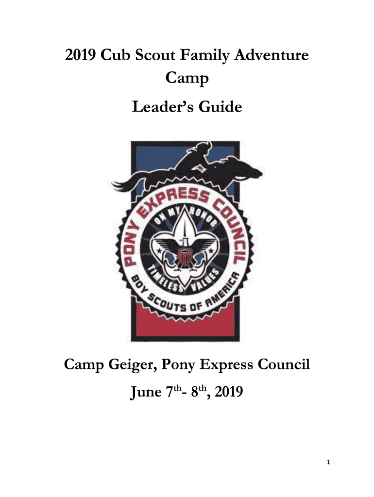 Fillable Online Seneca Waterways Council - Cub Scout Adventure Camp Fax ...
