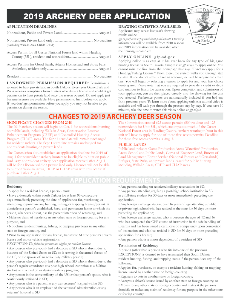 Fillable Online gfp sd White-tailed and Mule Deer Hunting ...