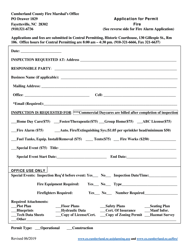 Fillable Online co cumberland nc OFFICE USE ONLY - co.cumberland.nc.us Fax Email Print - pdfFiller