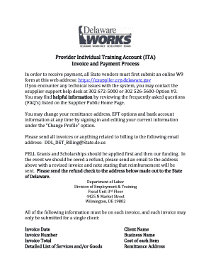 Fillable Online SFWIB INDIVIDUAL TRAINING ACCOUNT (ITA) PROCEDURES I ...