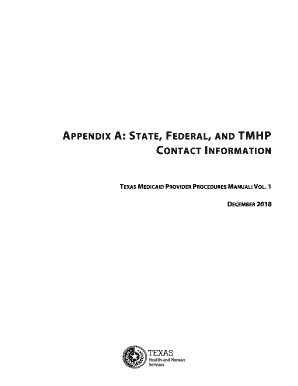 Fillable Online appendix a: state, federal, and tmhp contact ...