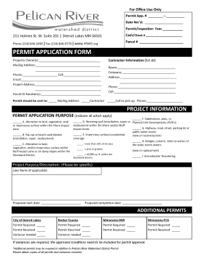 Fillable Online PRWD.org PERMIT APPLIATION FORM Fax Email Print - pdfFiller