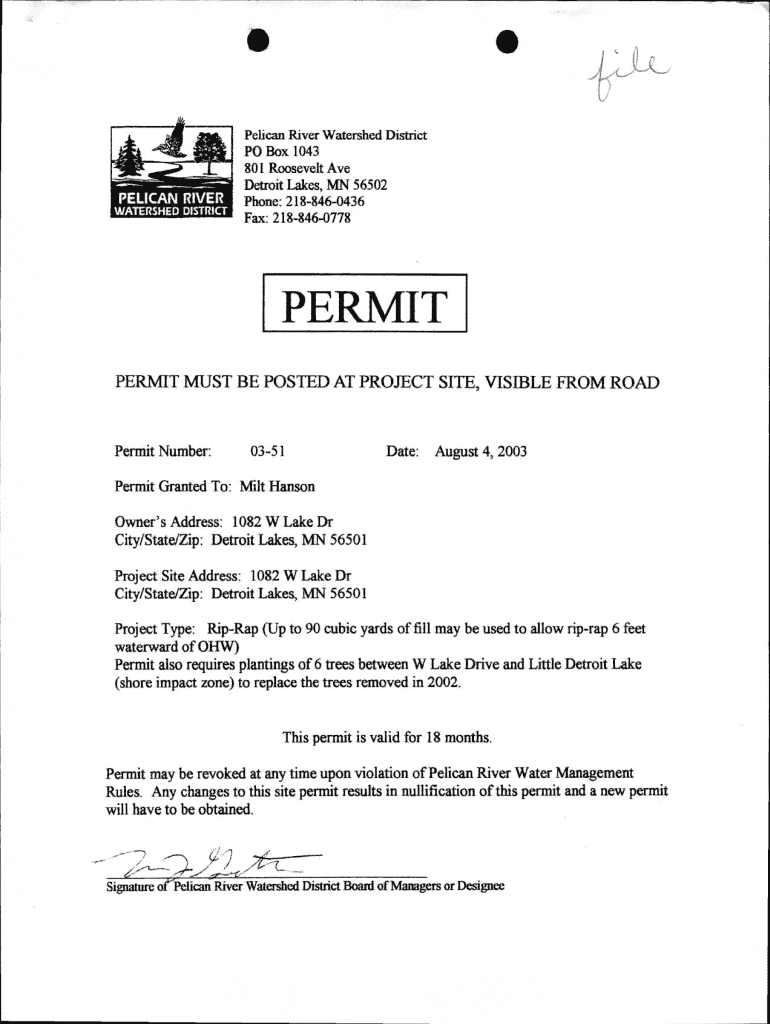 Fillable Online PERMIT MUST BE POS'T ED AT PROJECT SITE, VISIBLE FROM ...