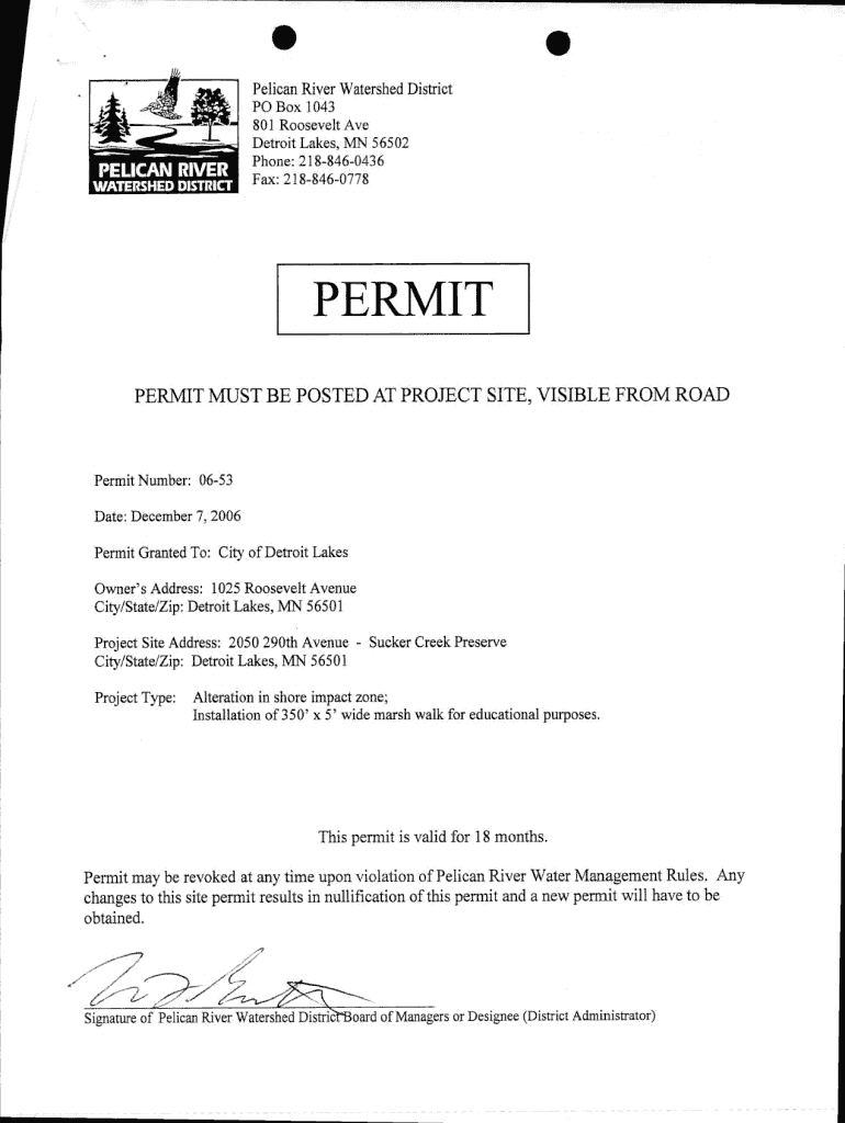 Fillable Online Permit Number: 06-53 Fax Email Print - pdfFiller