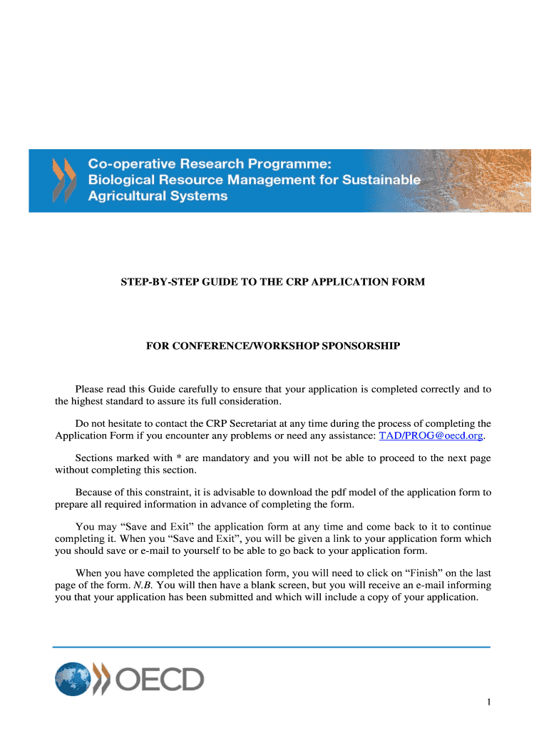 Fillable Online STEP-BY-STEP GUIDE TO THE CRP APPLICATION FORM ...