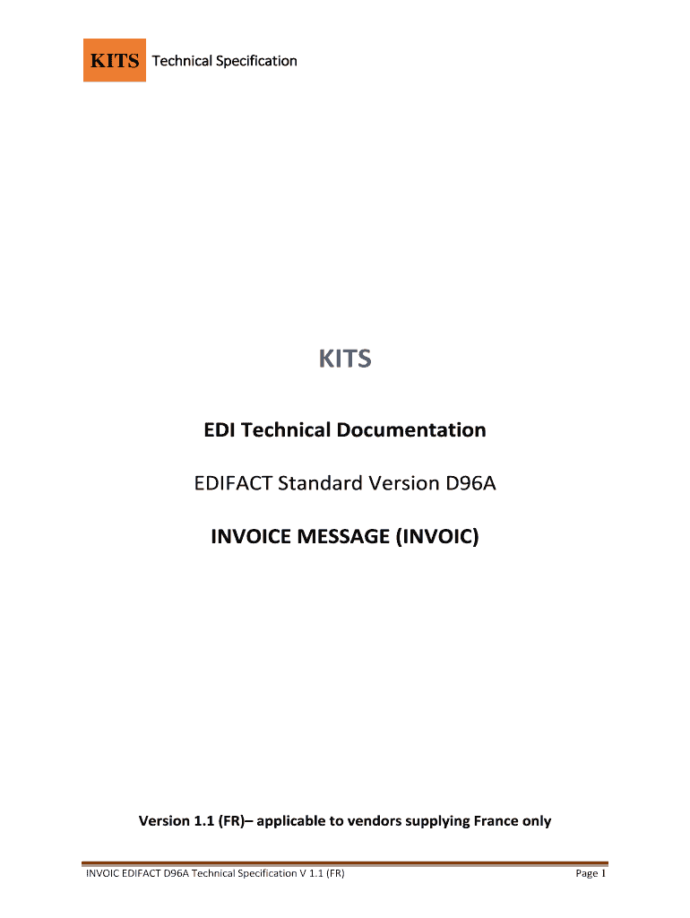 Fillable Online EDI Technical Documentation EDIFACT Standard Version ...