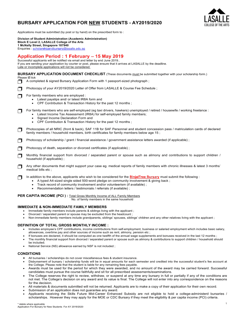 Fillable Online 1a. Bursary Form (New Students) Fax Email Print - pdfFiller