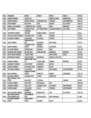 Fillable Online List of pharmacies Fax Email Print - pdfFiller