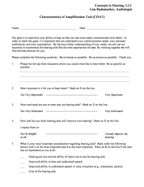 Fillable Online COAT form.doc Fax Email Print - pdfFiller