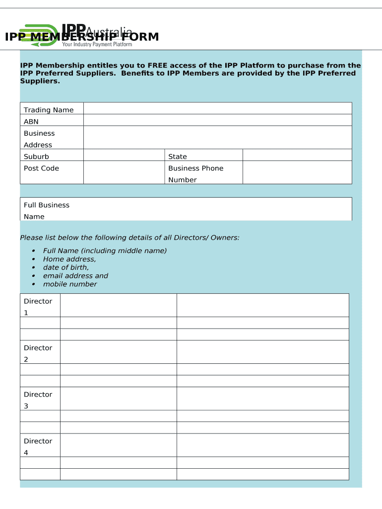 ipp membership - IPP Australia Doc Template | pdfFiller